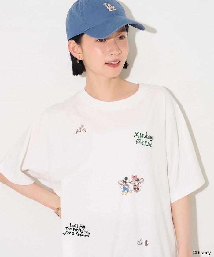 FREAK’S STORE（フリークスストア）【MICKEY MOUSE】レトロ総柄 刺繍 Tシャツ2026 Spring &amp; Summer itemレトロな刺繍デザインが目を惹く、「ミッキーマウス」デザインの総柄Tシャツ●フロント...