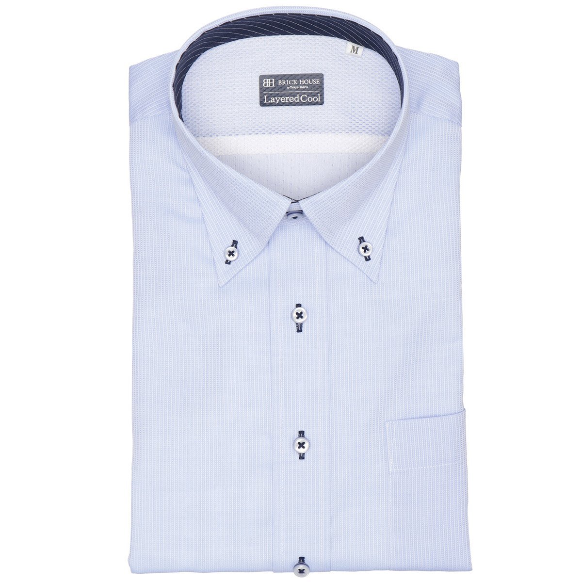 TOKYO SHIRTS（トーキョーシャツ）【Layered Cool】【吸水速乾】 ボタンダウン 半袖 形態安定 ワイシャツ BM01K200AB46B1M-10Layered Cool -レイヤードクール-肌面の超吸汗レイヤーが汗を素早...