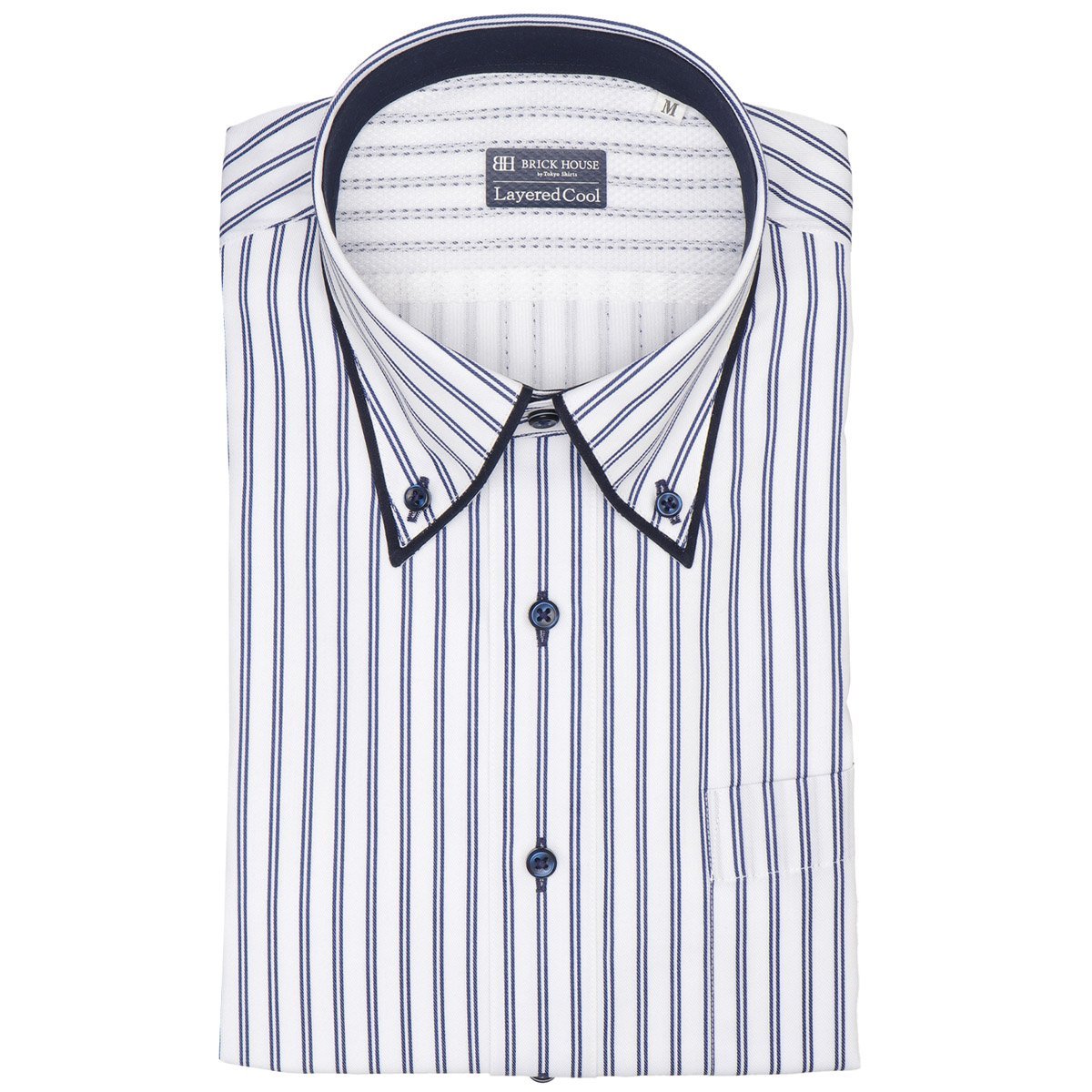 TOKYO SHIRTS（トーキョーシャツ）【Layered Cool】【吸水速乾】 ボタンダウン 半袖 形態安定 ワイシャツ BM01K204AB46B1M-13Layered Cool -レイヤードクール-肌面の超吸汗レイヤーが汗を素早...