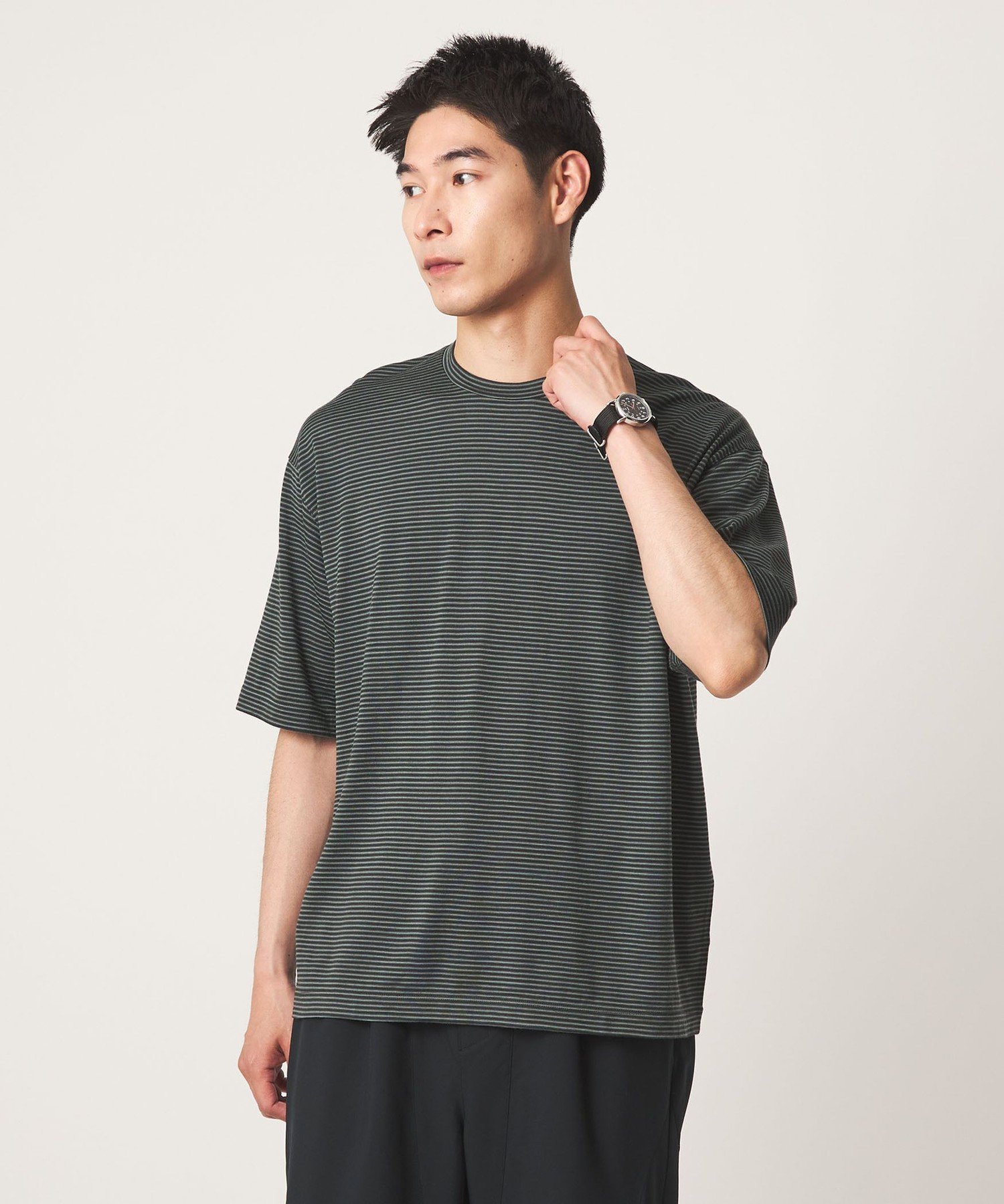 UNITED ARROWS green label relaxing（ユナイテッドアローズ グリーンレーベルリラクシング）FINE BASIC ボーダー Super100's ウール 半袖 Tシャツグリーンレーベルリラクシングのフィルターを...