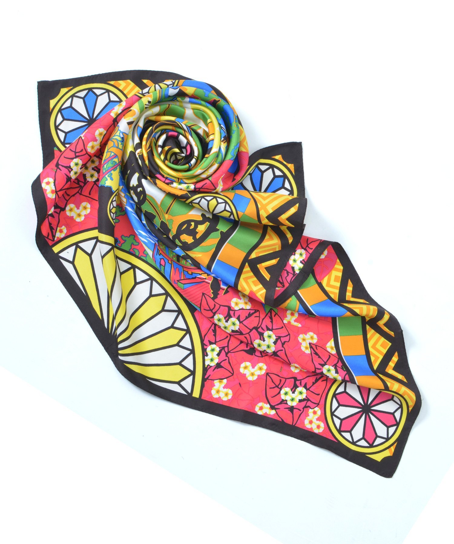 NOT Giulia（ノットジュリア）【.Y/ドットワイ】シルク100% 世界を旅するスカーフ 日本製 ポジターノ【窓越しのポジターノ】描かれているのはイタリア屈指の高級リゾート地ポジターノ。おもちゃ箱をひっくり返したようなアマルフィー海岸...