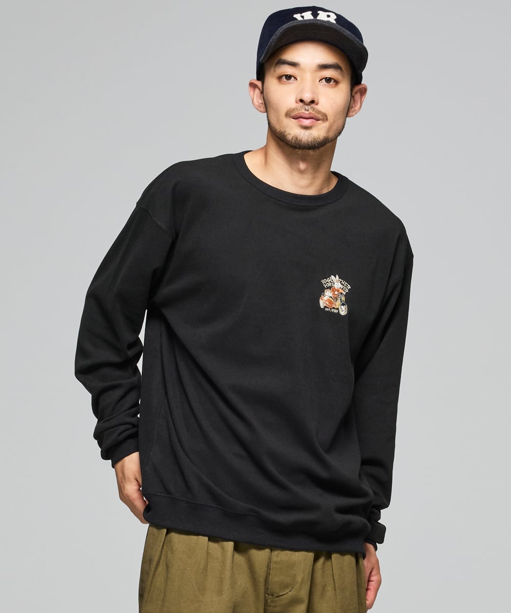 KRIFF MAYER（クリフメイヤー）(M)もちのび刺繍ロンTもちもちの肌触りと抜群の伸縮性が特徴のロングスリーブTシャツに、バイクに乗ったウサギのエンブロイダリーを胸元に添えました。カラーバリエーション豊富にご用意しているので、きっとお...