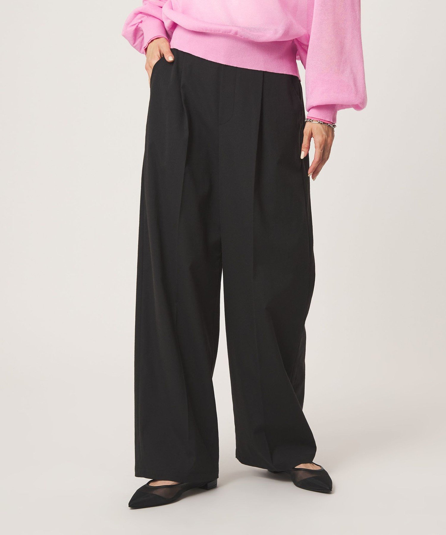UNITED ARROWS green label relaxing（ユナイテッドアローズ グリーンレーベルリラクシング）【WEB限定】＜at ease＞オルマイ ワイド パンツ ストレッチ UVカット■WEB限定商品■長く着られるベーシッ...