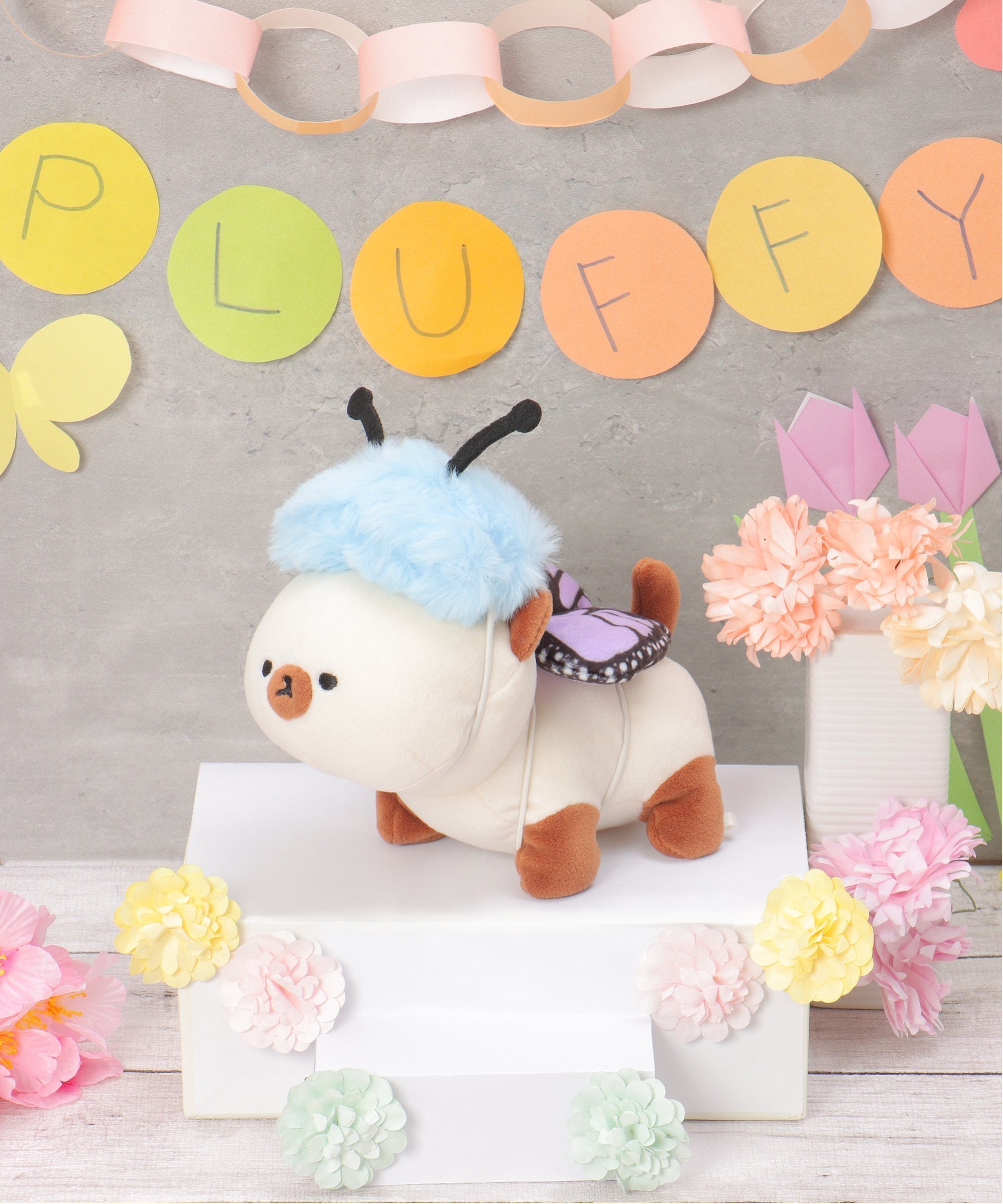LBC（エルビーシー）PLUFFY かぶりもの ちょうちょLBCで大人気、ビションフリーゼのPLUFFY（プラッフィー）ちゃん用かぶりもの。PLUFFYだけでなく、ネコのSiammy（シャミー）にも使用可能です。ひらりと舞うチョウチョになり...