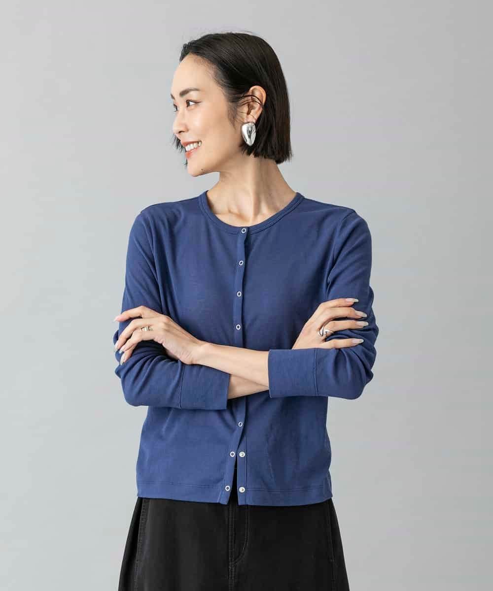 MICHEL KLEIN（ミッシェルクラン）[アンサンブル対応]リングドットカーディガン◆羽織りにもトップスにもなる着回しアイテム◆＜デザイン・パターン＞さらりとしたドライタッチが心地よい、リングドット仕様のカーディガン。軽やかな素材感で、...