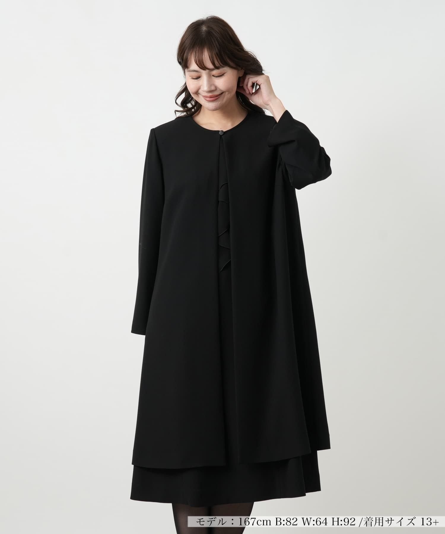 Leilian PLUS HOUSE（レリアン　プラスハウス）ワンピースアンサンブルブラックフォーマル------------------------------------着用シーズン：春伸縮性：なし透け感：なしポケット：ジャケットなし、...