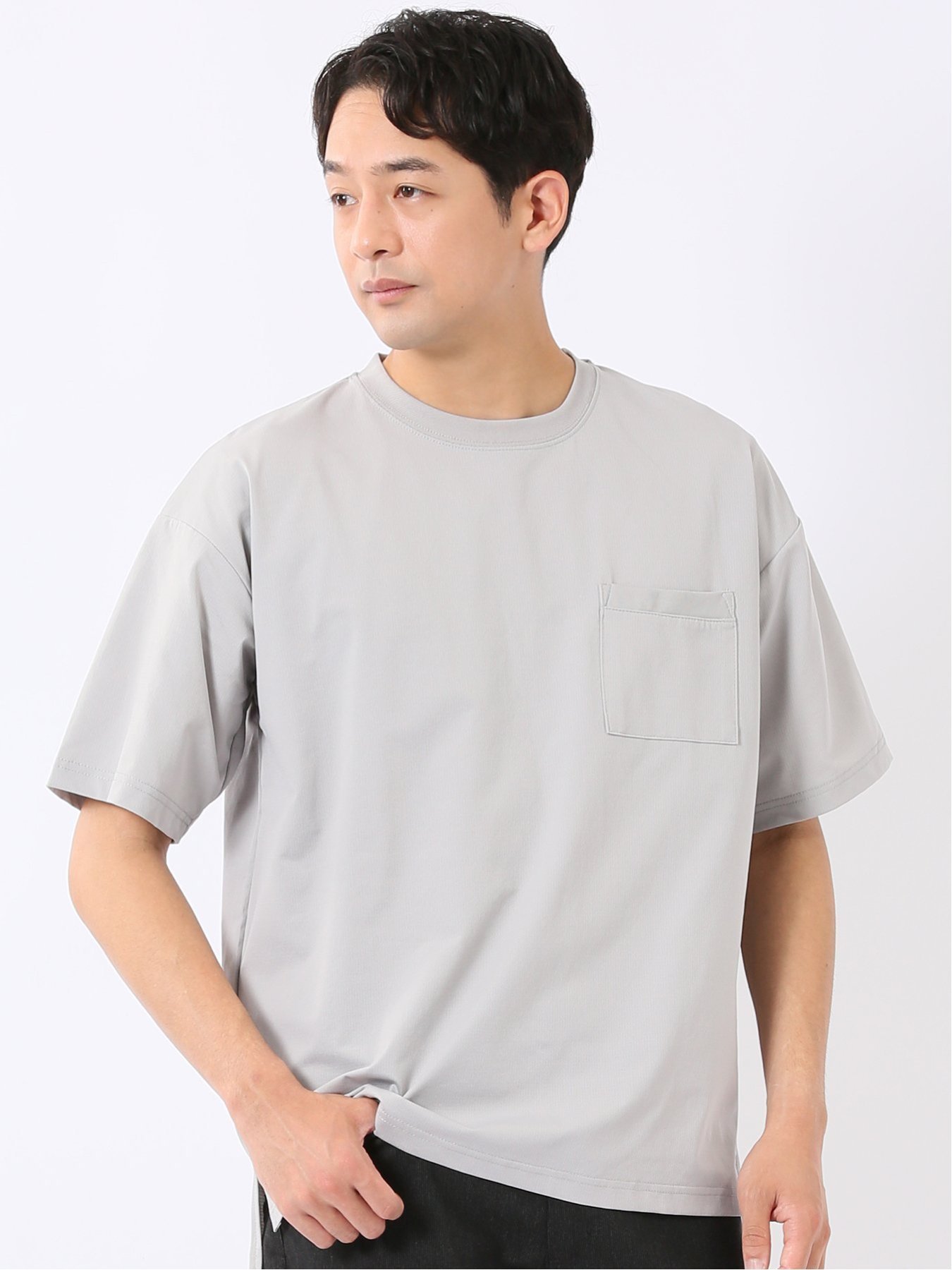 TAKA-Q（タカキュー）KAITEKI+ ストレッチ 吸汗速乾 UV 軽量 高通気 メッシュ 胸ポケット 無地 クルーネック 半袖 Tシャツ メンズKAITEKI+ストレッチ吸汗速乾UV軽量高通気メッシュ胸ポケット無地クルーネック半袖Tシ...