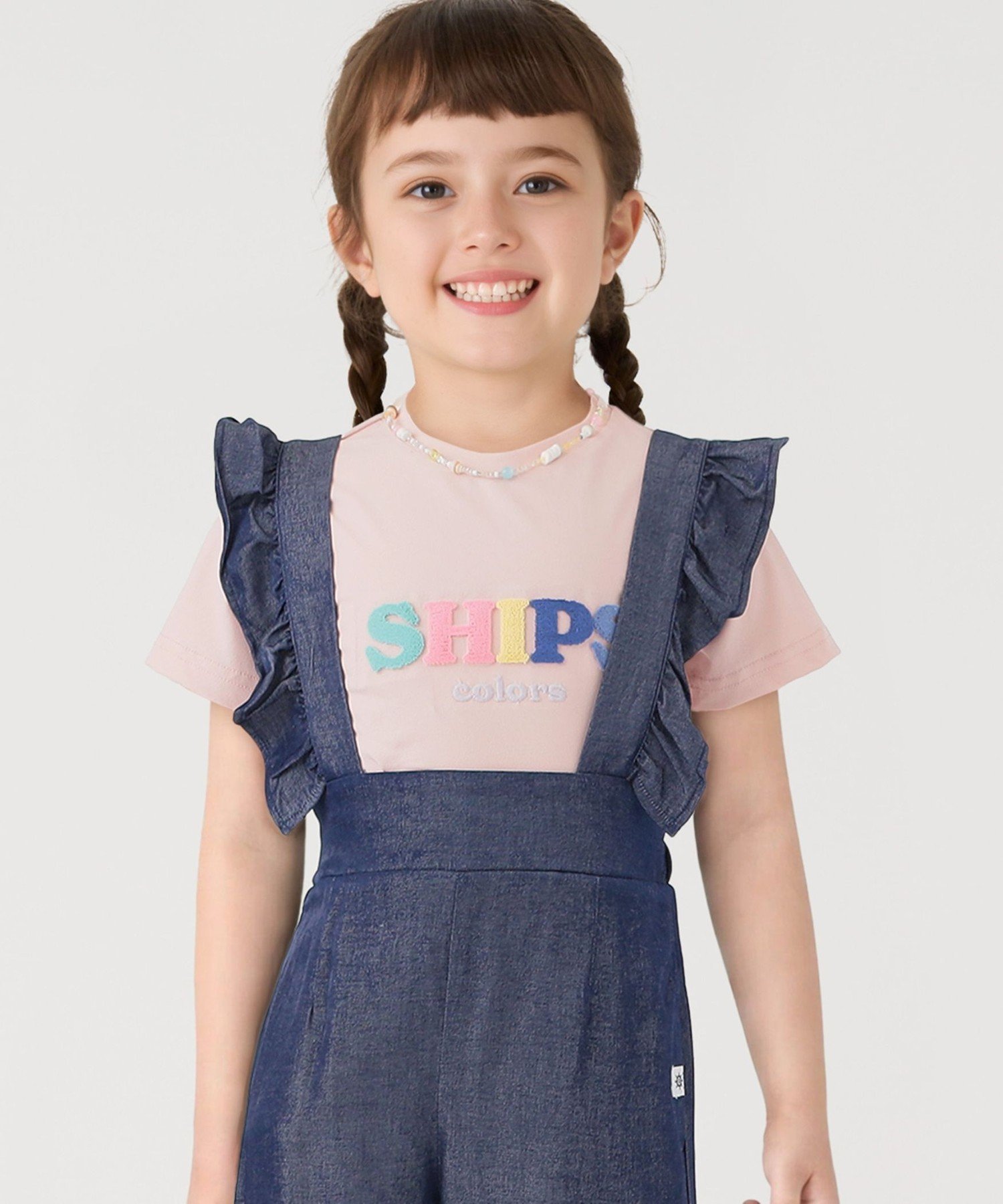 SHIPS（シップス）SHIPS Colors:80~130cm /＜接触冷感・吸水速乾＞歯ブラシ刺繍 ロゴ Tシャツ立体的な歯ブラシ刺繍がアクセントの、ロゴTシャツ。-デザイン-ロゴを歯ブラシのような立体感のある、バイメタル刺繍で表現した...