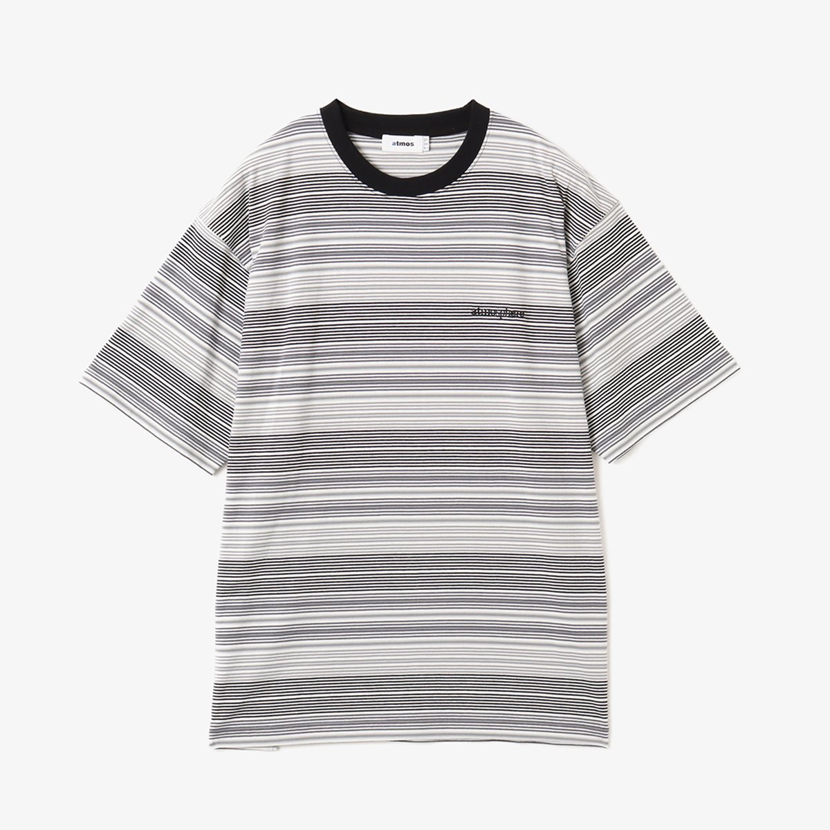 atmos（アトモス）atmos Multi-color Border T-shirt BLACK存在感のあるマルチボーダー柄のショートスリーブTシャツ。左胸にatmosphereのワンポイント刺繍でアクセントを加えています。素材は油分が少...