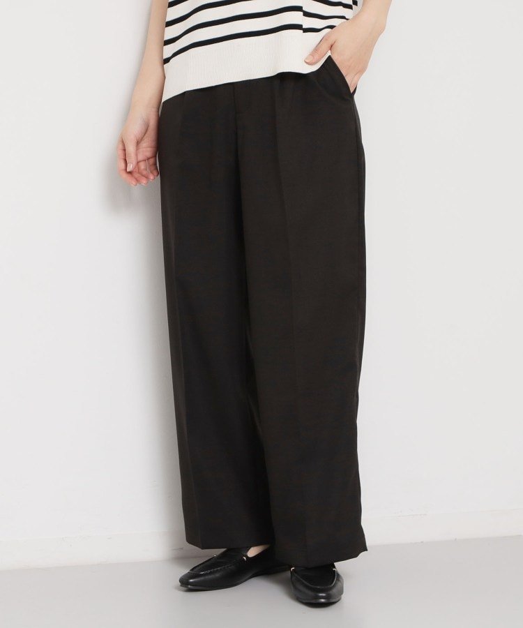 THE SHOP TK（ザ ショップ ティーケー）【XS-XL/洗える】オン・オフ問わずきれいに決まる 麻調ワイドパンツ【デザイン】麻調合繊で仕立てたストレートワイドパンツ。すとんと落ちる縦ラインが脚をまっすぐ見せ、オン・オフ問わずきれいに...