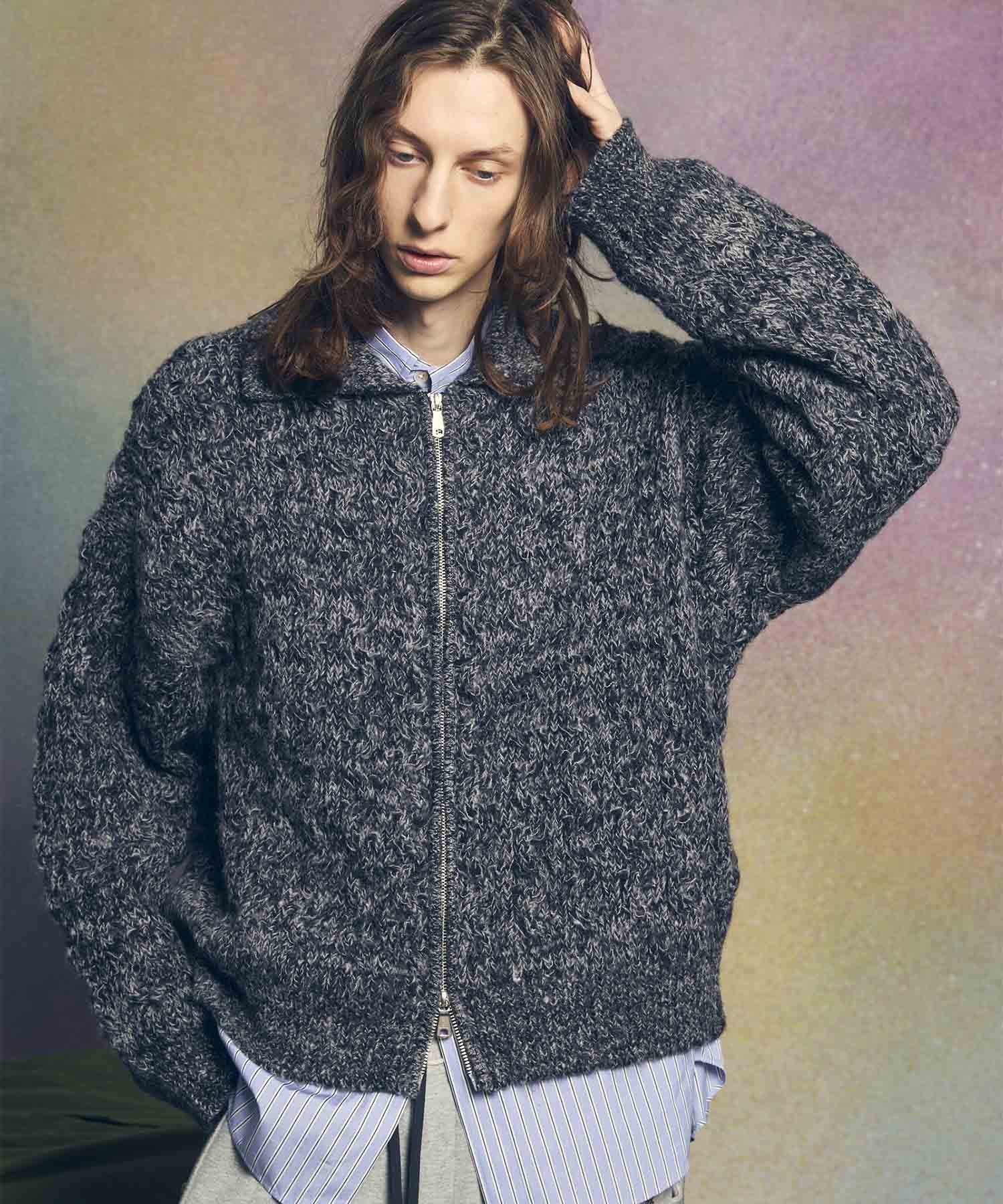 MAISON SPECIAL（メゾンスペシャル）Prime-Over Mohair Mixed Plating Cable Knit Zip Blousonーfeatureー■MATERIAL太番手にリリーヤーン加工を施したポリエステル素材...