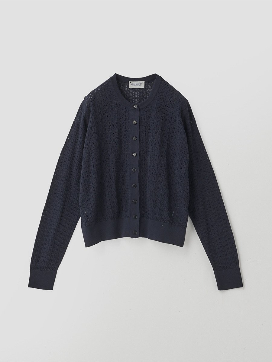 JOHN SMEDLEY（ジョンスメドレー）コットンレース編みニットカーディガン ｜ ROXBURGH ｜ 30G2026SPRING/SUMMERCOLLECTION2026年のシーズンコンセプトを表現した透かし編みのニットトップス。ほの...