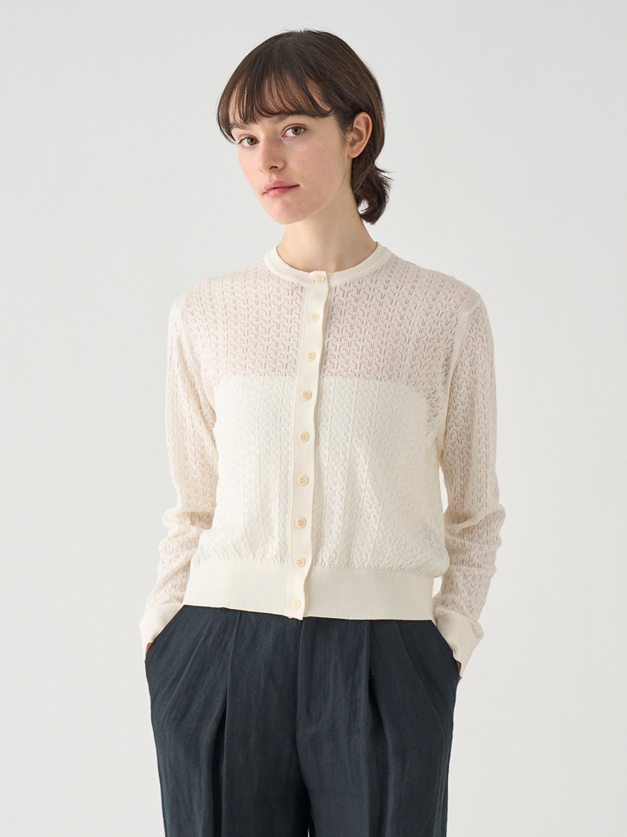 JOHN SMEDLEY（ジョンスメドレー）コットンレース編みニットカーディガン ｜ ROXBURGH ｜ 30G2026SPRING/SUMMERCOLLECTION2026年のシーズンコンセプトを表現した透かし編みのニットトップス。ほの...