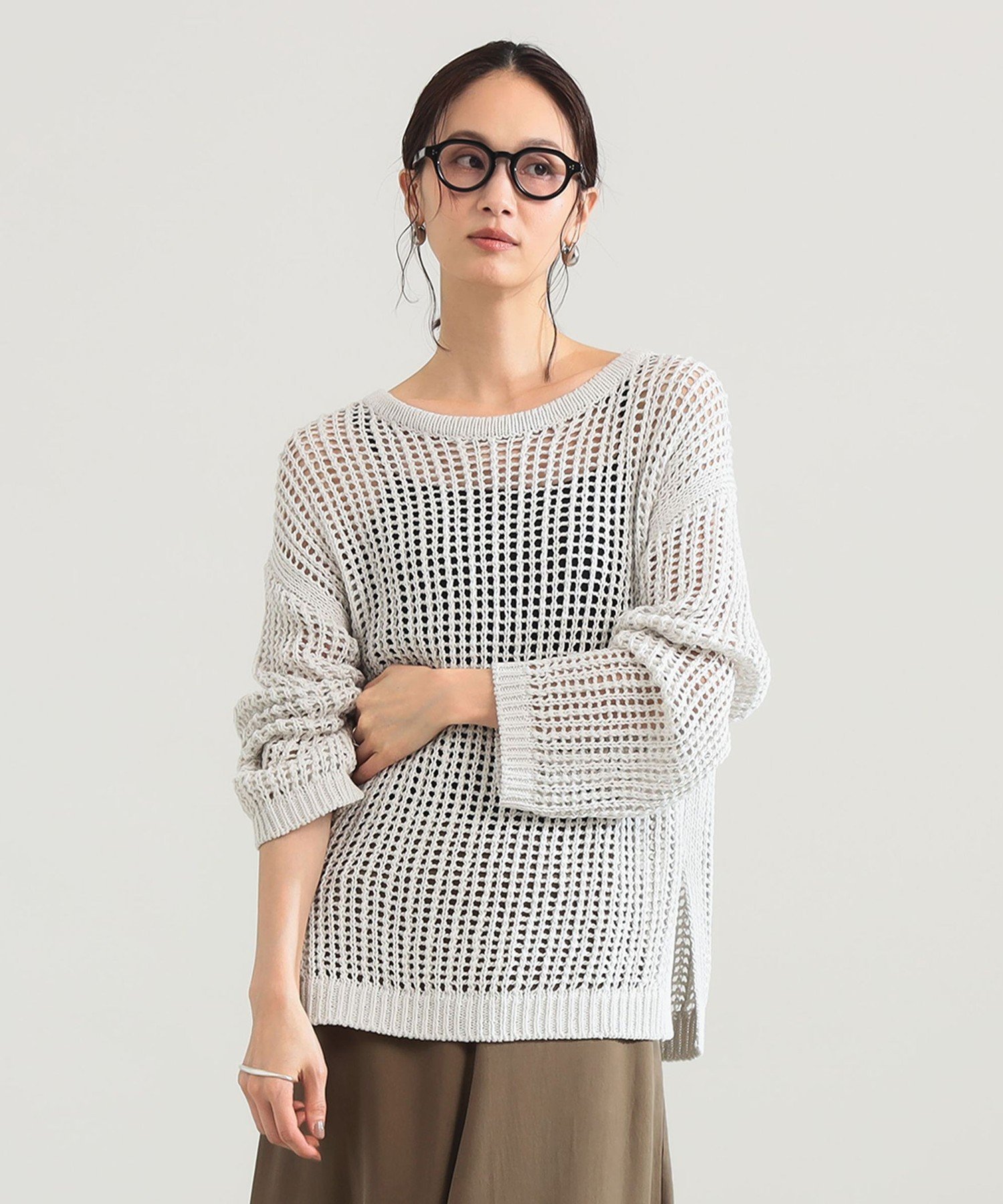 Demi-Luxe BEAMS（デミルクス ビームス）3ゲージ コットン メッシュ プルオーバー■デザインざっくりとした編み目が大人の抜け感を演出するサマーニット。カジュアルになり過ぎず、都会的で洗練されたデザインに仕上げました。■コーディ...