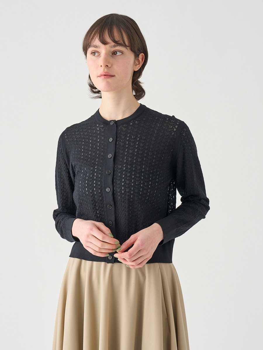 JOHN SMEDLEY（ジョンスメドレー）コットンレース編みニットカーディガン ｜ ROXBURGH ｜ 30G2026SPRING/SUMMERCOLLECTION2026年のシーズンコンセプトを表現した透かし編みのニットトップス。ほの...