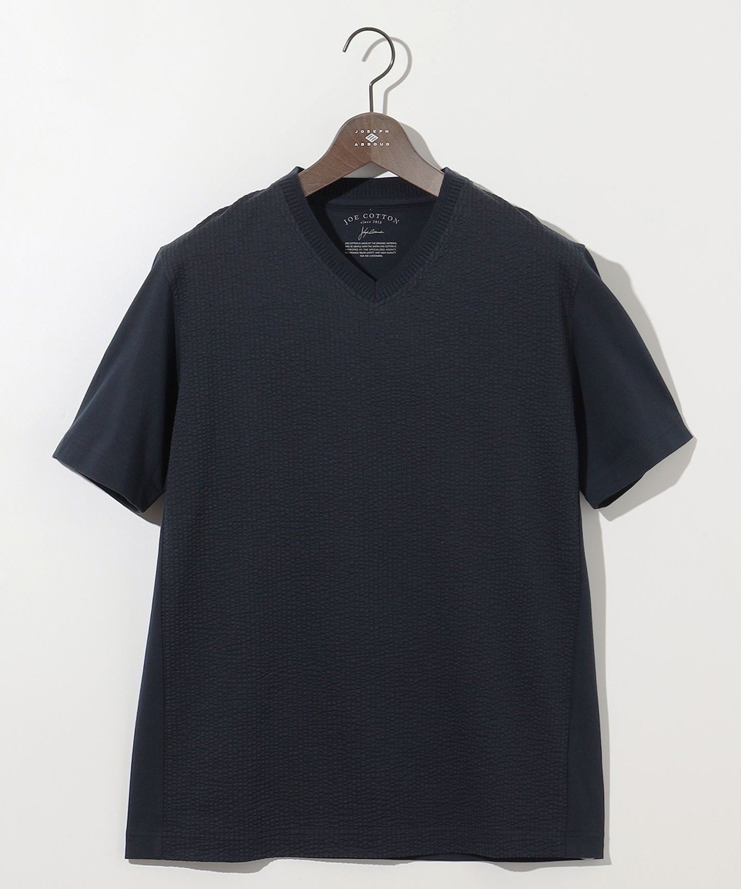 JOSEPH ABBOUD（ジョセフアブード）【キングサイズ・オーガニックコットン使用・日本製】JOEコットンサッカー Vネック Tシャツ【オーガニックコットン使用・日本製】JOEコットンサッカークルーネック Tシャツ上質素材と快適な着心地...