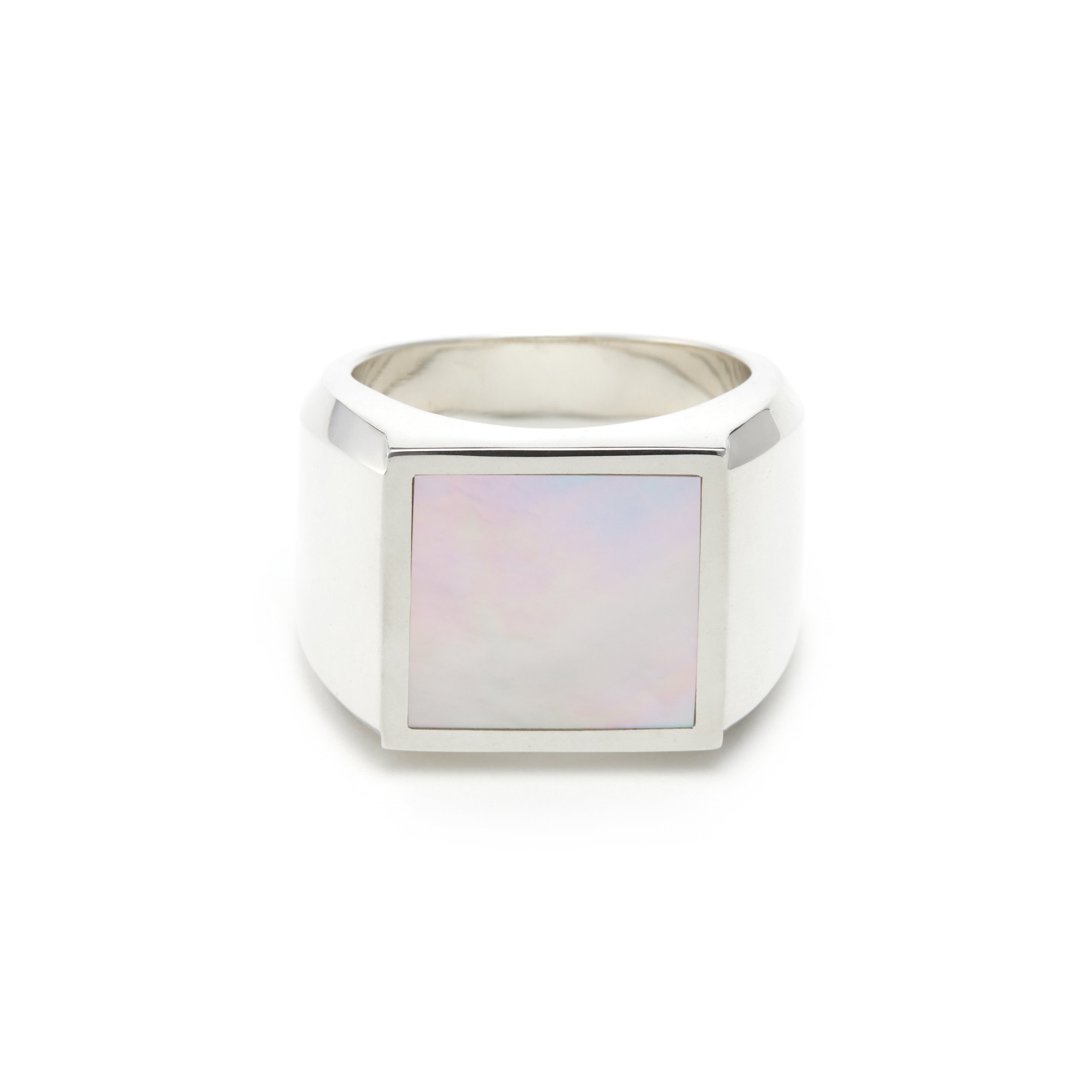 FANTASTIC MAN（ファンタスティック マン）RING 742 White butterfly shell力強い印象の造形に特徴的なアクセントの素材を配したリングモチーフの素材が異なる6種の品番からお選びいただけますRING742T...