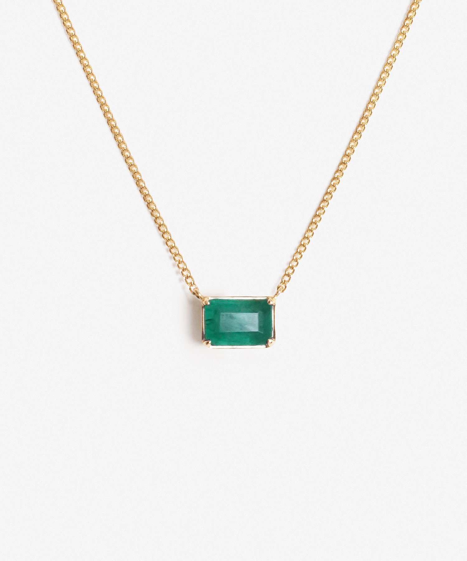 WISP JEWELRY（ウィスプジュエリー）K10YGネックレス(FPCPS50006)透き通るグリーンカラーが魅力的なエメラルドのネックレス。エメラルドは、希望、幸福を象徴する石です。型番：50006-001-F MP7732【採寸】全...