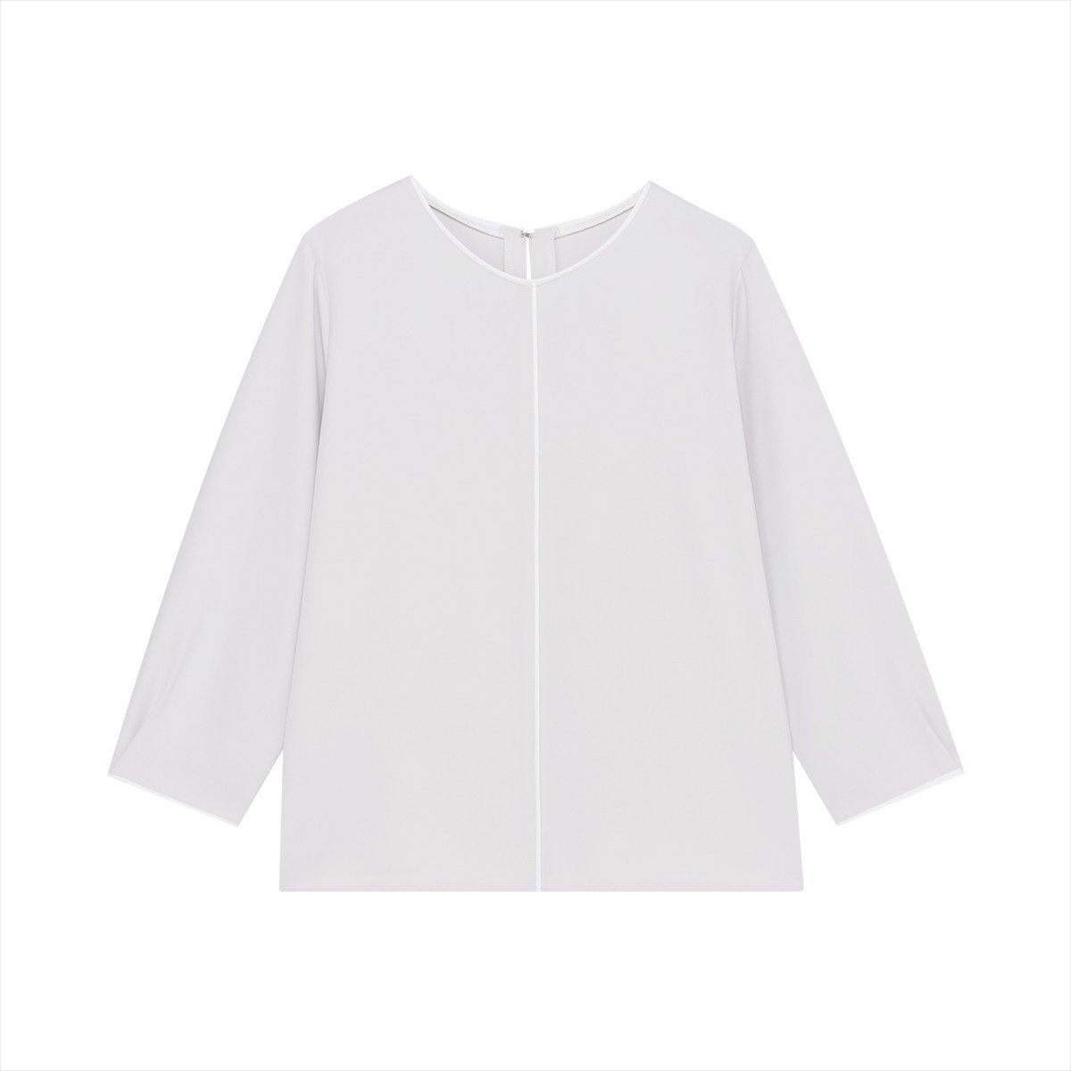 TOKYO SHIRTS（トーキョーシャツ）ストレッチジョーゼット 配色クルーネック ブラウス 七分袖 レディース BL02K100YL20R00-50普段使い、オフィスカジュアルに使いやすく着回しやすいブラウス。シワになりにくく、扱いやす...