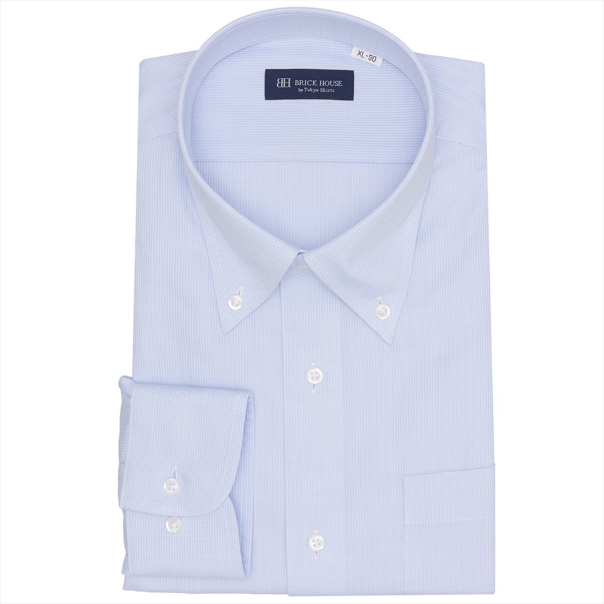 TOKYO SHIRTS（トーキョーシャツ）【大きいサイズ】 ボタンダウン 長袖 形態安定 ワイシャツ BM01J502AB13B1A-10シワに強く洗濯してもヨレにくいポリエステル×綿生地のワイシャツ。通年通して着やすい生地感と、様々なバ...