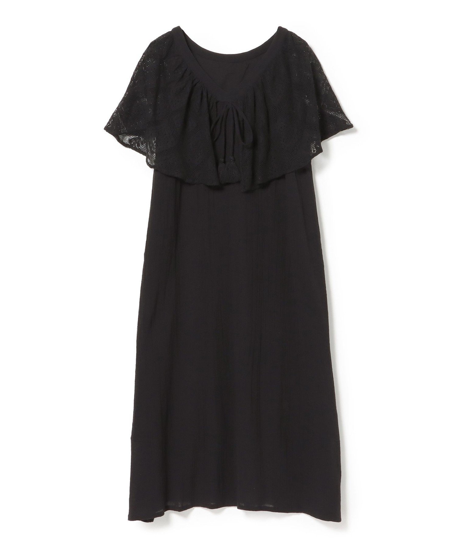BEAMS HEART（ビームス ハート）【7/16新規値下げ】INDIA レーススリーブ ワンピース 26SS イージーケア 夏 さらさら 旅行 お出かけ インド綿贅沢レースが華やぐ2WAYロングワンピース■デザインナチュラルな風合いのイ...