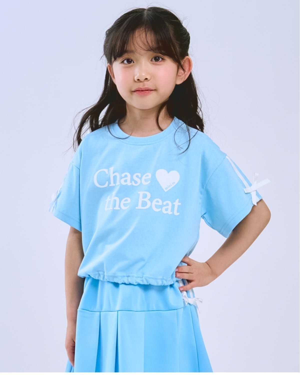 NARUMIYA ONLINE（ナルミヤオンライン）【接触冷感】袖リボン半袖Tシャツ着た瞬間、ひんやり。ストリートの主役になれる、最旬「ゲームシャツ」スタイル！ ＊機能＊「接触冷感」でさらさら快適。肌に触れるたびにひんやり心地よい「接触冷感...