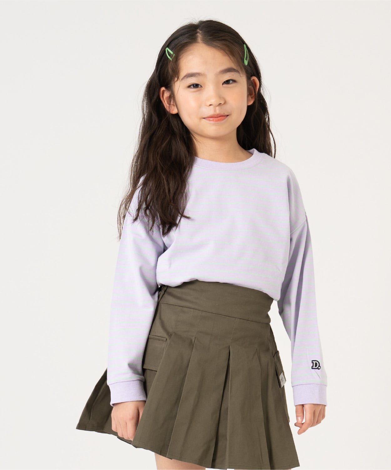 NARUMIYA ONLINE（ナルミヤオンライン）【365D.】アソートマルチボーダー長袖Tシャツ今日はどれにする？色もピッチも違う、着るだけで気分が上がるアソートボーダー。【デザインポイント】・1枚ずつ柄が違うアソート仕様のボーダー柄で...