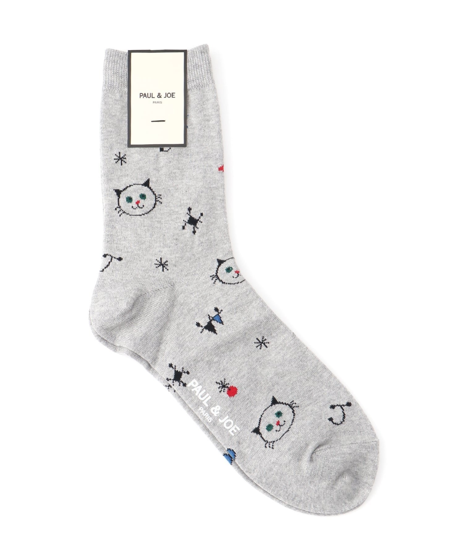 BODY LIFE（ボディライフ）(M)PAUL & JOE/ポール & ジョー ART CAT 総柄 クルー丈ソックス猫やスターなどのモチーフをキャッチーにデザインし、全体に散りばめた、遊び心たっぷりのクルー丈ソックス。コットン混素材を使...