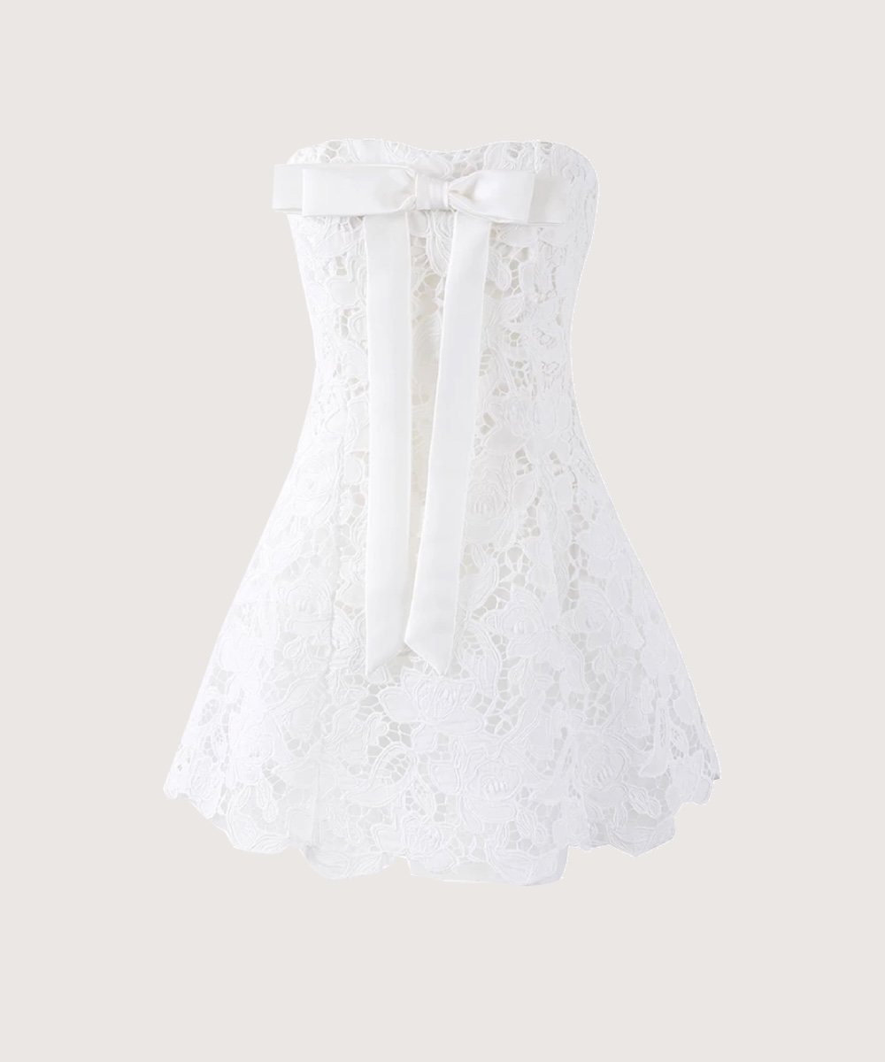 LA POMME petit（ラポミ・プチ）French Blanc Lace Strapless Dress型番：C2605PET3112-80-00F SD0921【採寸】サイズ着丈バストウエストF62cm67cm76cm商品のサイズに...