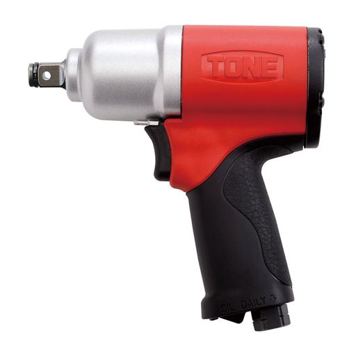 最大トルク:470N・m 角ドライブ:12.7mm(ピン穴付) 適応ボルトサイズ:M16 使用空気圧:0.62Mpa 最大空気消費量:127.5L/min 無負荷回転数:10,000min-1 エアー取入口:PT1/4 エアーホース内径:1...