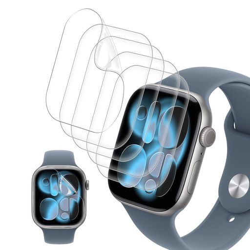 【超高品質&amp;超薄型素材】このスマートウォッチ用ガラスフィルムは対応AppleWatchSeries11非常に柔らかいTPUをしており複合材炭素繊維を採用、画面の端まで保護することができ超薄型0.26mm、スクリーンをタップする際にフ...
