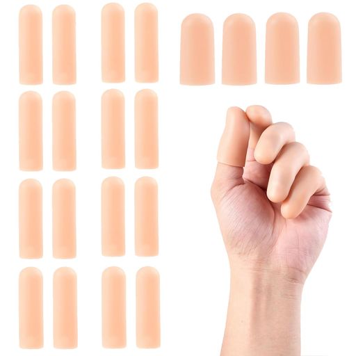 【セット内容】:親指4本使用の保護カバー【サイズ2*4cm】と他の指16本使用の保護カバー【サイズ1.5*5cm】が含まれ、男女兼用で日常生活のニーズに対応。 【材質】:高品質シリカゲル材料で作られ、安全で異臭がなく、柔らかく肌にキスして肌...