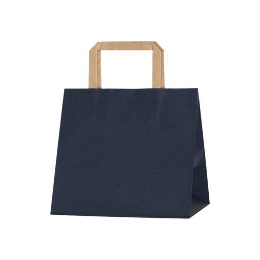 1枚サイズ:巾22xマチ15x高21cm 内容量:50枚入 本体色・柄:ネイビー 手紐色:未晒 手紐:平紐(紙製)