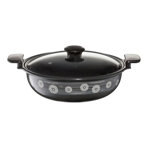 サイズ(約):34.0x26.8x12.5cm、容量:2.7L 本体重量(約):1410g 素材・材質:本体/ほうろう用鋼板、表面加工/ほうろう加工、メラミンフェノール樹脂、ハンドル/メラミンフェノール樹脂、フタ/全面物理強化ガラス 生産国...