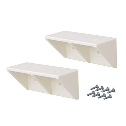 【使用荷重】(棚板に2x4材を使用する場合)棚板1枚あたり30kgまで。【取付寸法】棚板の長さは120cmまで、段数は4段まで。 【セット内容】シェルフサポート2個、ねじ8本、取扱説明書【カラー】オフホワイト 【材質】〈樹脂部品〉ABS樹脂...