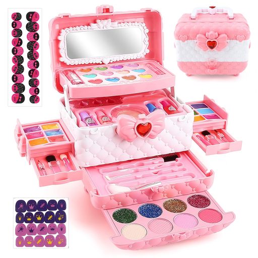 メイクセット女の子:このメイクセット女の子おもちゃには、メイクとネイルに必要なものがほとんどすべて入っています。マットアイシャドウ、グリッターアイシャドウ、チーク、マニキュア、リップスティック、パウダー、メイクスポンジ、爪やすり、フィンガー...