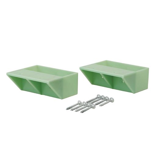 【使用荷重】棚板1枚あたり30kgまで。【取付寸法】棚板の長さは120cmまで、段数は4段まで。 【セット内容】棚受けシングル2個、ネジ8本、取扱説明書【カラー】ヴィンテージグリーン 【材質】〈樹脂部品〉ABS樹脂 〈ねじ〉鉄・メッキ 2x...