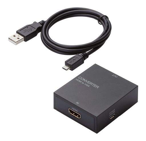 HDMI信号をVGA信号と音声信号に変換するコンバーターです。 HDMIのデジタル信号を、アナログ(VGA/D-Sub15pin)に変換します。 HDMI信号に含まれるデジタル音声をアナログ音声に変換し、φ3.5ステレオミニ端子から出力する...