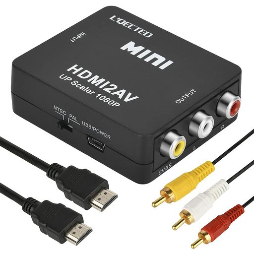 【HDMI右向き矢印RCA変換器】HDMIビデオ信号を、RCA複合出力に変換するコンバーターです。本コンバーターを使用することで、HDMIデバイスから出力された信号を、HDMI入力端子のないテレビ等に映すことができます。※HDMIからRCA...