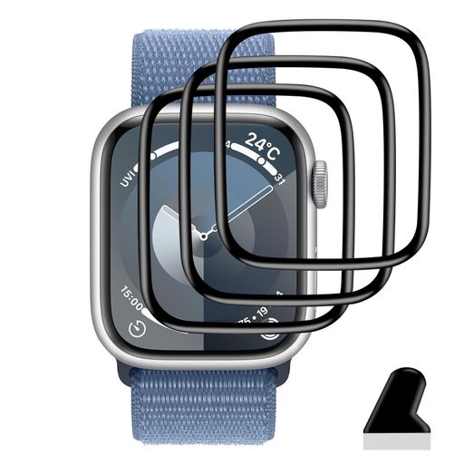 【対応機種·簡単に貼り付け】対応AppleWatchseries9/8/745mmフィルム専用に設計されています。ET複合材炭素繊維を採用フィルム自体のシリコン自己吸着層により、ガラスフィルムをWatch画面にあわせて嵌め込んで、それから、...