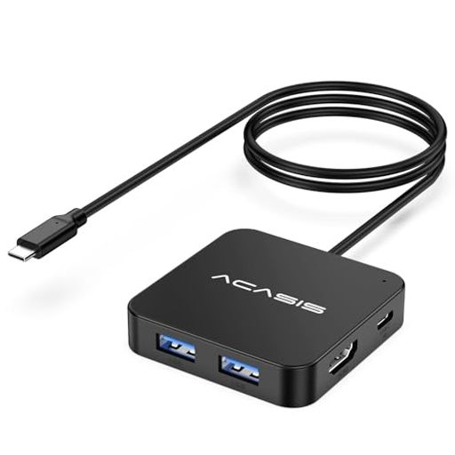 ACASIS 6 IN 1 10Gbps USB C ハブ:4K 60Hz HDMI、3 USB A 3.1、1 USB C 3.1、PD 100W USB C充電ポートを搭載したこのUSB Cハブは、データ転送、ディスプレイ拡張、充電をサ...