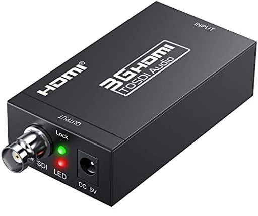 【HDMI右向き二重線矢印SDIコンバーター】ミニHDMI-SDIコンバーターはHDMItoSDIの専門業者商品です。1台のHDMI出力端子付き機器(PC、ビデオカメラ等)から出力されたHDMI信号をそのままBNC端子から出力することができ...