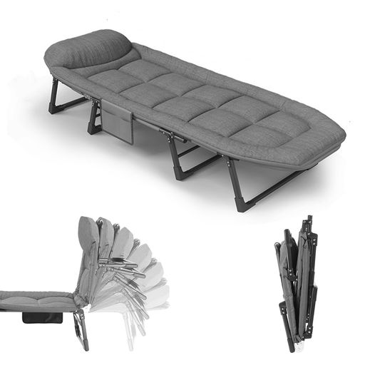 【66cm幅でさらに広い】この折りたたみベッドの幅は66cmで、市販の一般的な折りたたみベッドよりも広く、より快適です。ベッドフレームには25mmの太めスチールパイプを使用しており、より頑丈で安定感があります。 【6段階調節可能で姿勢フレキ...