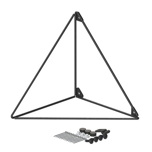 【商品サイズ】幅19cmx奥行19cmx高さ19cm【使用荷重】3kg【カラー】ブラック 【セット内容】トライアングルフレーム1本、棚固定金具1個、固定ねじ4本、ピン12本(予備含む)、ピンガイド3個、ピンカバー3個、取扱説明書 【材質】〈...