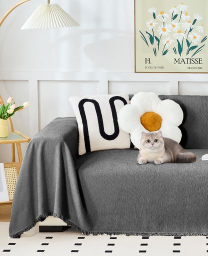 🛋️【ソフト素材】:このソファカバーは家庭用ソファ用にデザインされています。通気性、快適性、耐久性に優れています。このソファカバーはポリエステル80%+綿20%の高品質なシュニール織で作られており、肌に無害です。それは、優れ...