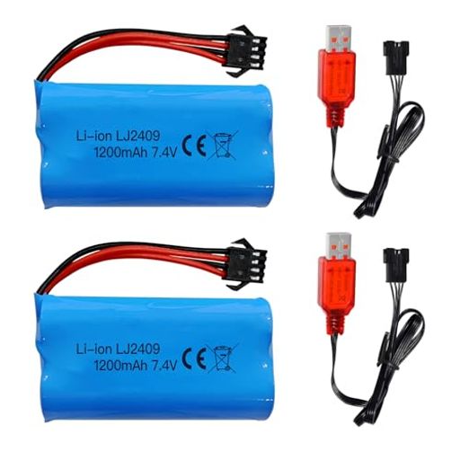梱包伝票:2PCS電池+2PCS充電ケーブル EC08RC玩具車モデルオフロード車の坂登りドリフトレーシングカーリモコン船バッテリーに適用 当社の高品質バッテリーを使用して、リモコンカーを最適な状態に維持します! 電池がすぐに切れるので、電...