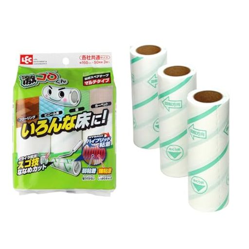 サイズ:16x6x6cm 内容量:3本入 カーペットはもちろん、フローリングや畳、ビニール床にも使えるマルチタイプ。 イライラ解消。テープをスパっと切れるスゴ技ななめカットで、途中で破れにくく1発でカットできる。 「うまく切れない」「めくり...