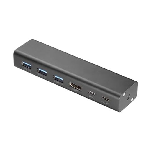木製天板に取り付けの木ネジ固定のドッキングステーションです。 サンワサプライ製EMRシリーズには仮穴が開けてあるので木ネジで簡単に取り付けることができます。 Type-Cケーブル1本でHDMIディスプレイやUSB機器の拡張接続ができるTyp...