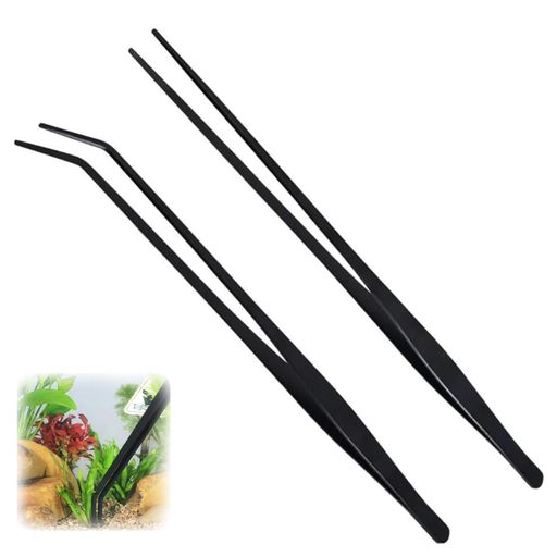 【製品仕様】:2点セットで、直頭ピンセット1本(27cm)と曲頭ピンセット1本(27cm)を含み、色は黒。 【高品質マテリアル】:ステンレス材質を採用し、耐食性が強く、丈夫で耐久性があり、長期使用に適している。清潔さは簡単で、水で洗い流して...