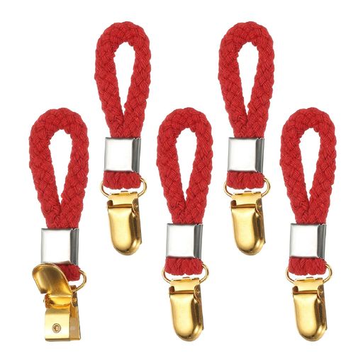 仕様:カラー:レッド;素材:ポリエステル、ステンレススチール;サイズ:110x23x10mm/4.33x0.91x0.39インチ(長さx幅x高さ);梱包リスト:ティータオルクリップ5個 利点:アイアンと織られた綿のロープから作られた当社のタ...